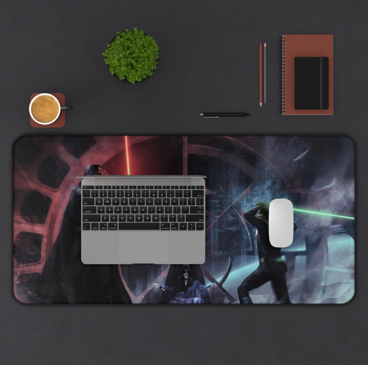 Star Wars Gaming Desk Mat, Luke Vs Vader Design, Emperor Palpatine ...