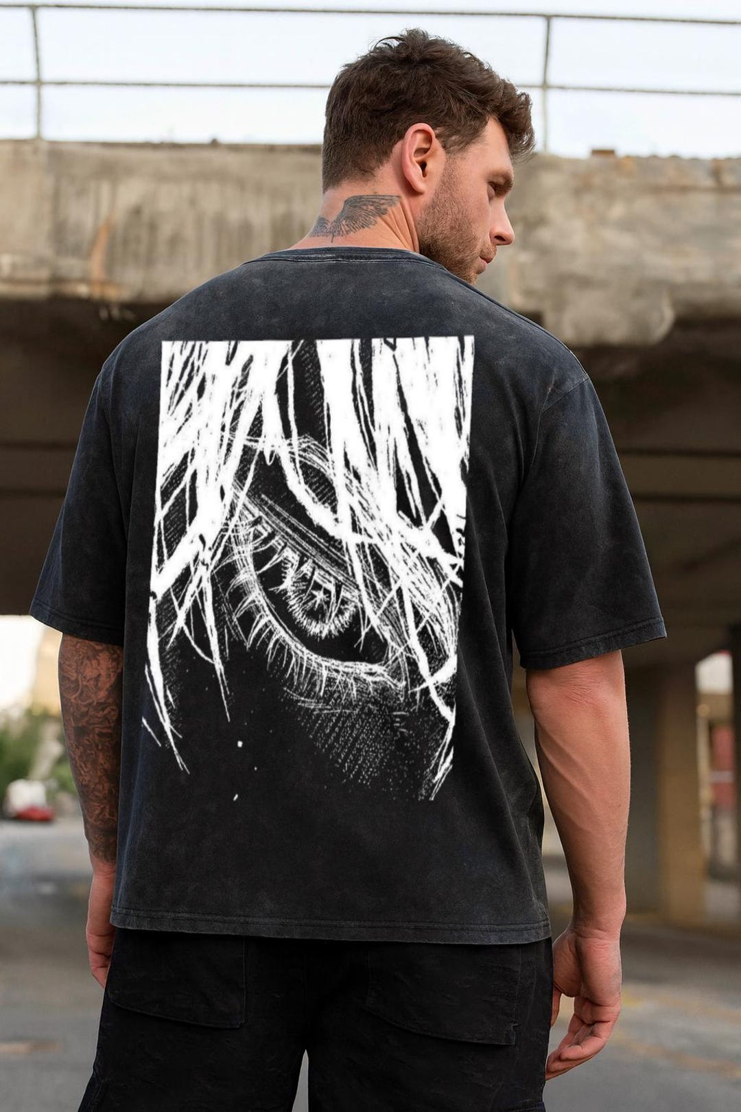 Tokyo Ghoul Anime Snow Washed Oversized T-shirt Ken Kaneki Anime Tee ...