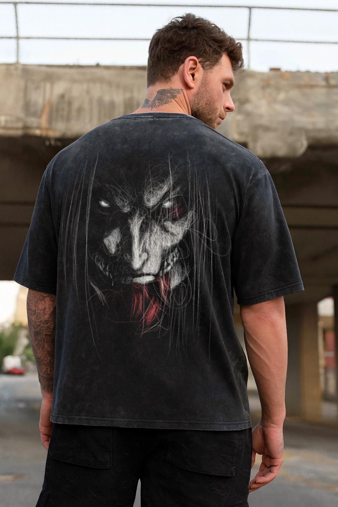 Attack on Titan Anime Snow Washed Oversized T-shirt Eren Jeager Anime ...