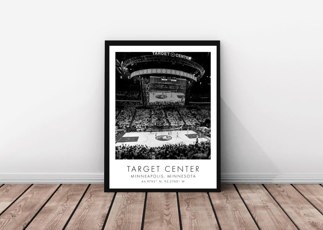 Minnesota Timberwolves NBA | Target Center | 18 X 24 Inches | Black and ...