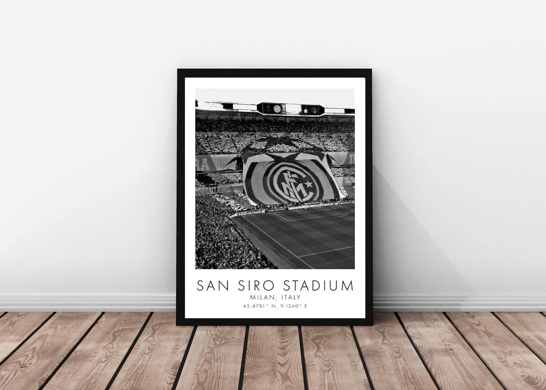 Inter Milan | San Siro Stadium | 18 X 24 Inches | Black and White ...