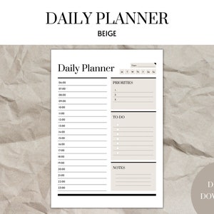Modern Daily Planner, Printable Daily Planner, Minimalist Planner ...