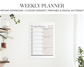 Weekly Planner Minimalist Printable - Etsy