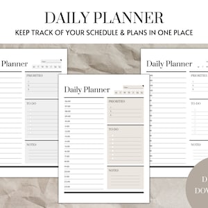 Modern Daily Planner, Printable Daily Planner, Minimalist Planner ...