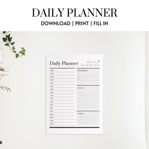 Modern Daily Planner, Printable Daily Planner, Minimalist Planner ...