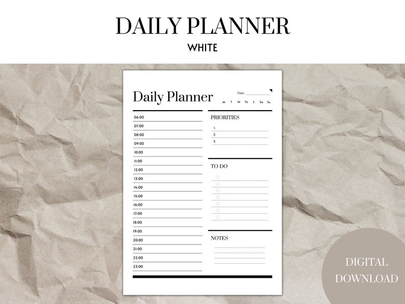 Modern Daily Planner, Printable Daily Planner, Minimalist Planner ...