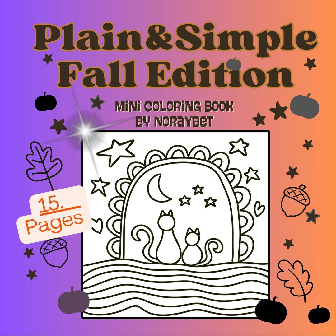 Plain&simple Fall Edition Coloring Book - Etsy