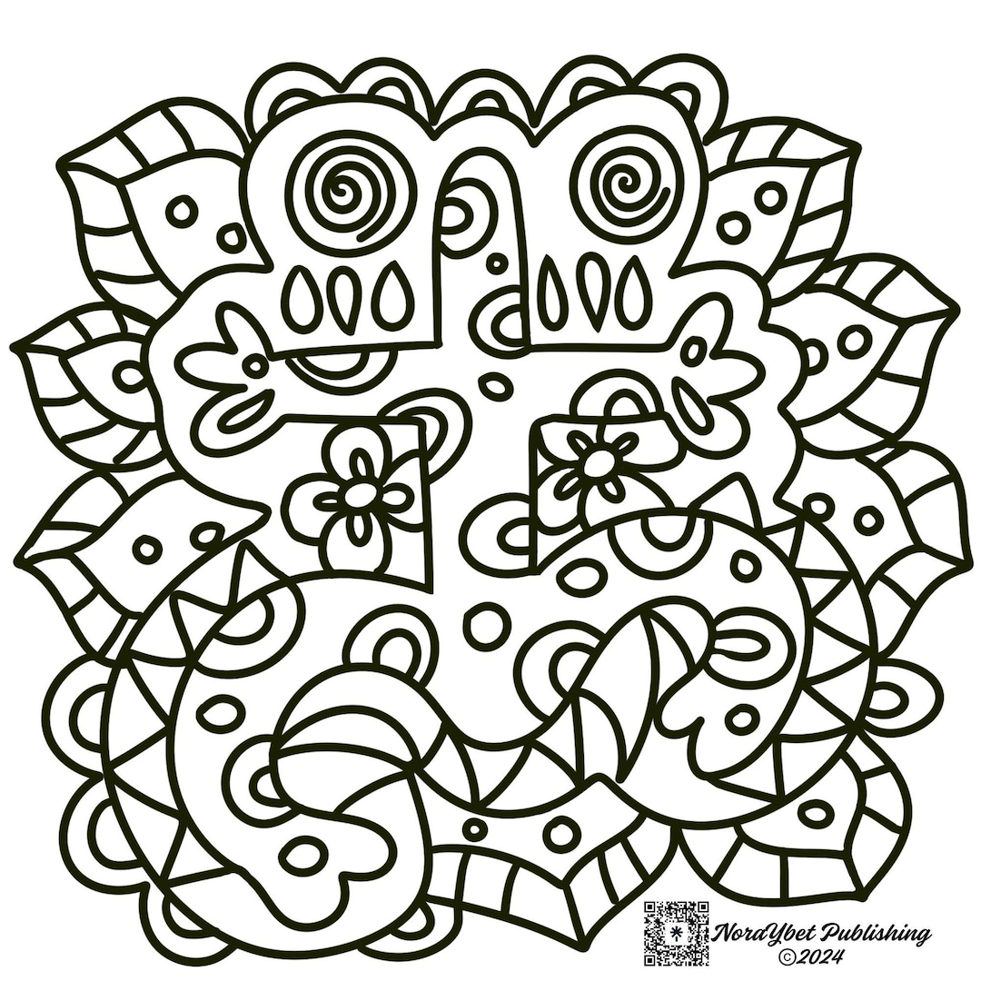 3 Taino and Mandala Inspired Coloring Pages - Etsy