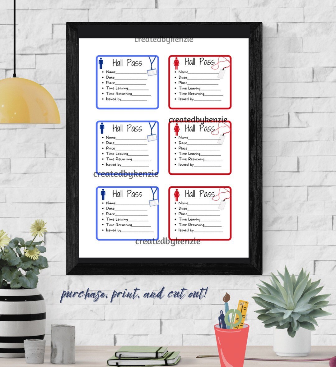 Hall Pass Sheet 8.5x11in - Digital Download/printable - Etsy