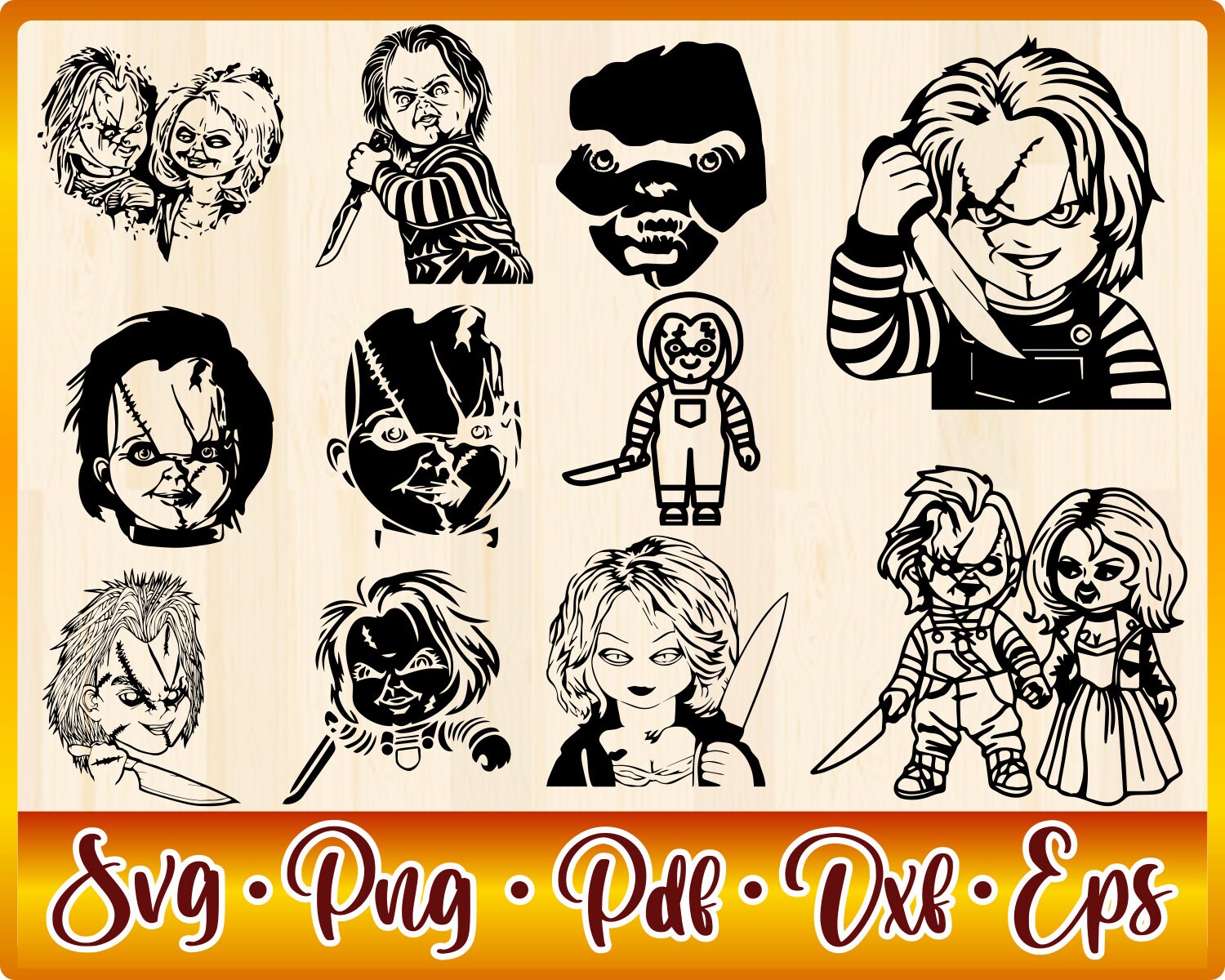 Chucky Svg, Horror Svg, Halloween Svg, Scream Svg, Freddy Krueger Svg ...