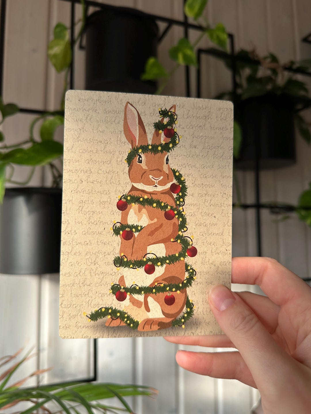 Card "hoppin' Around the Christmas Tree" - Grass Paper - Christmas - Etsy