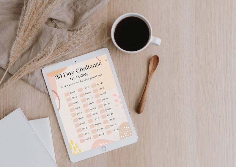 30 Day Challenge No Sugar Printable PDF Digital File - Etsy