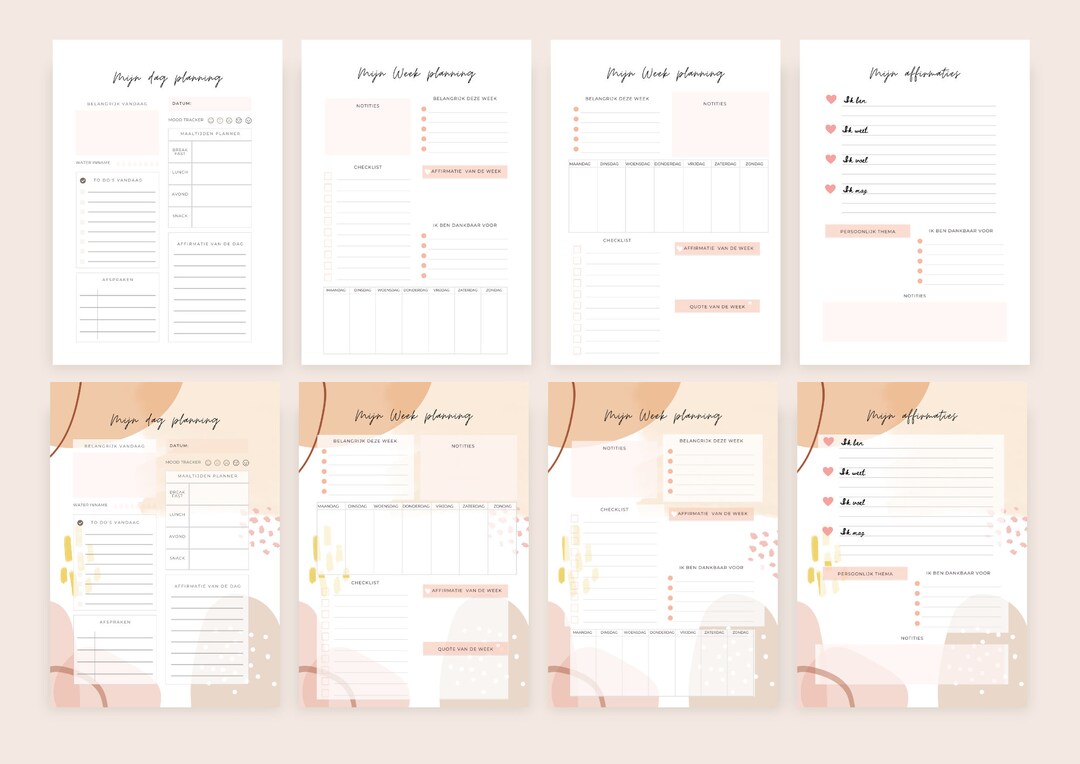 Journal BUNDLE Diary Planner Affirmations Planner Dutch Digital Planner ...