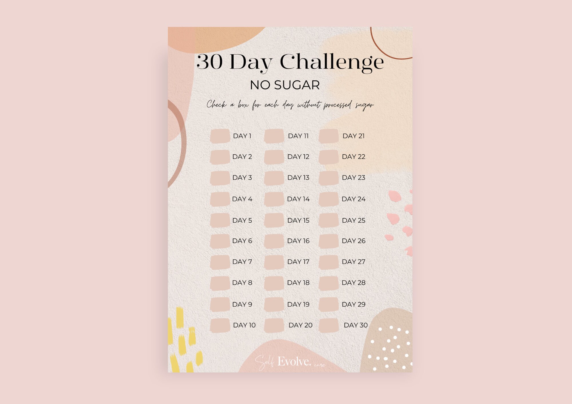30 Day Challenge No Sugar Printable PDF Digital File - Etsy