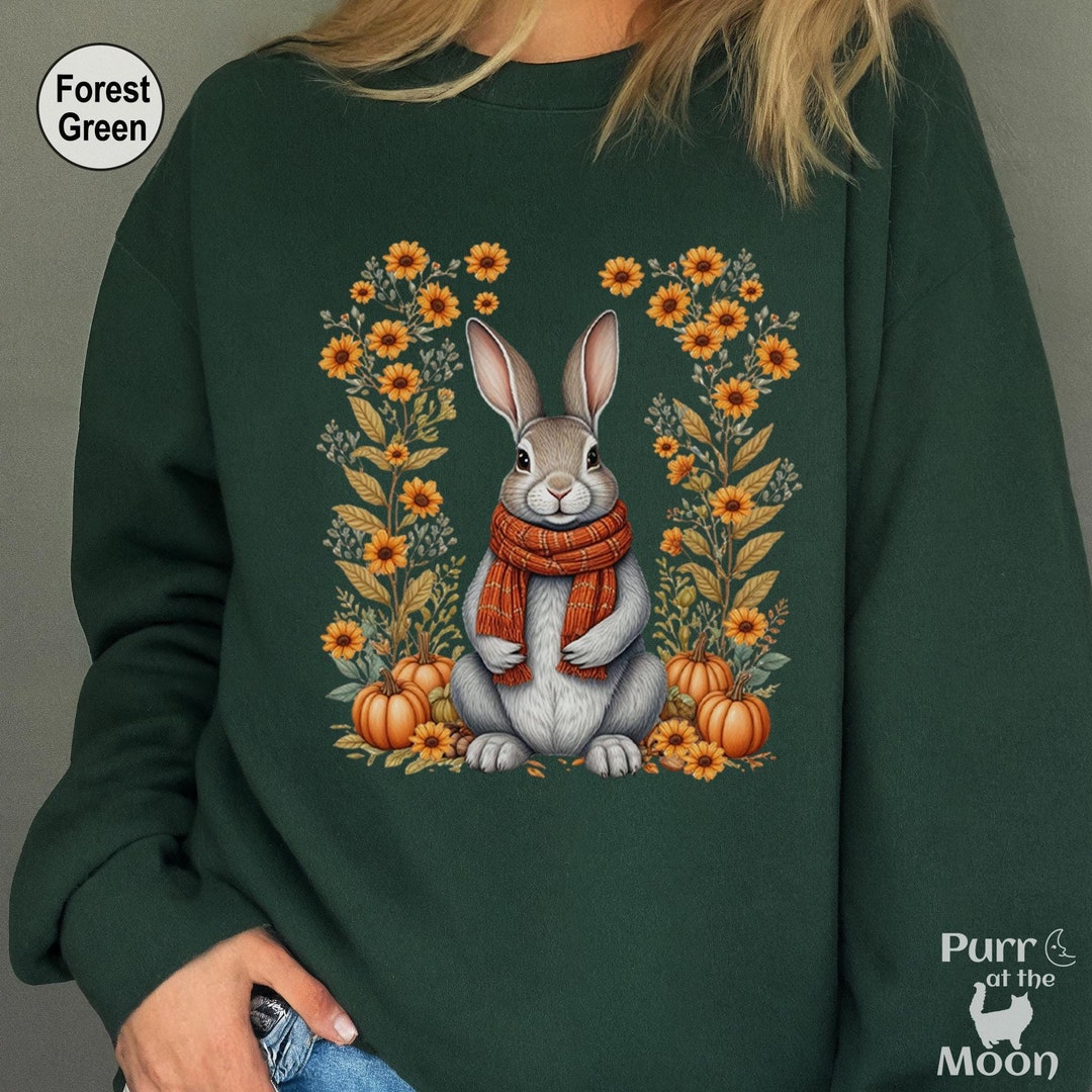 Cozy Forest Rabbit Cottagecore Sweatshirt, Vintage Forest Witch ...