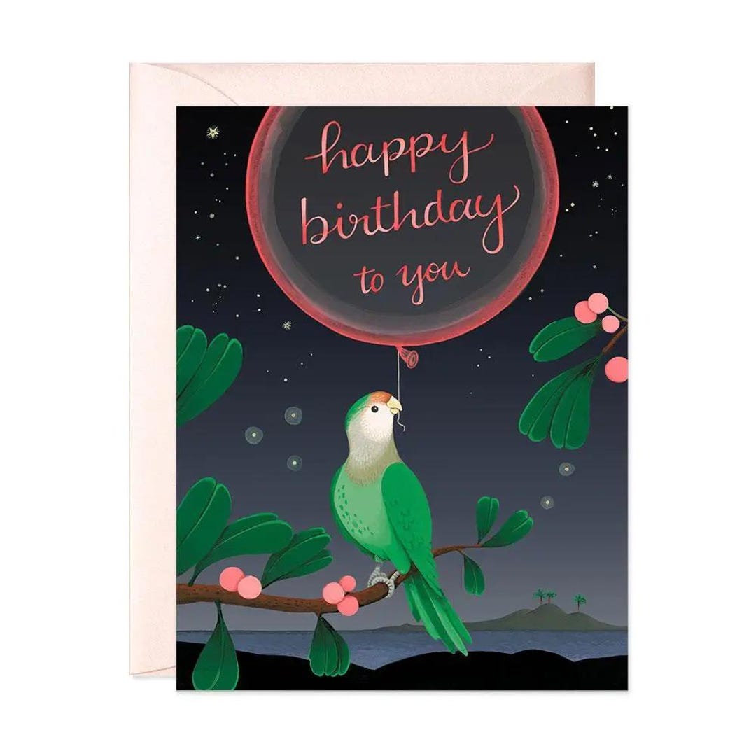Parrot Happy Birthday Notecard - Etsy
