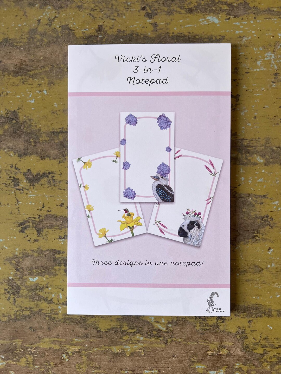 Vicki Sawyer Birds and Animals Wearing Hats 3 in 1 Notepad, Stationery ...