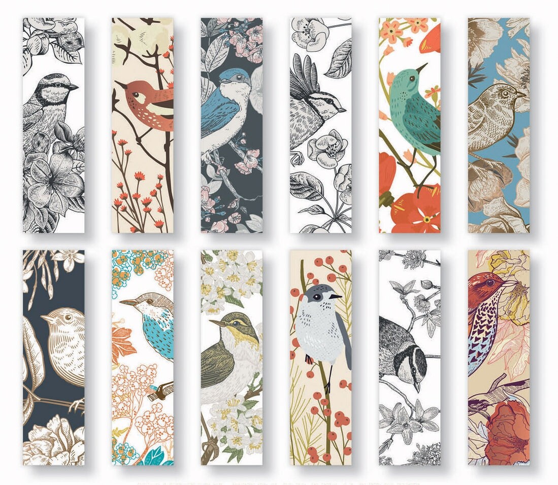 Beautiful Birds Bookmarks, Boxed Set of 24, Crafting, Journaling - Etsy