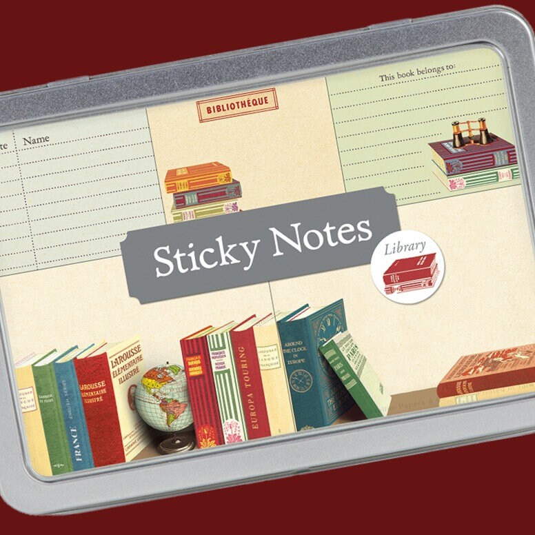 Library and Book Themed Sticky Notes Great for Crafting, Scrapbooking ...