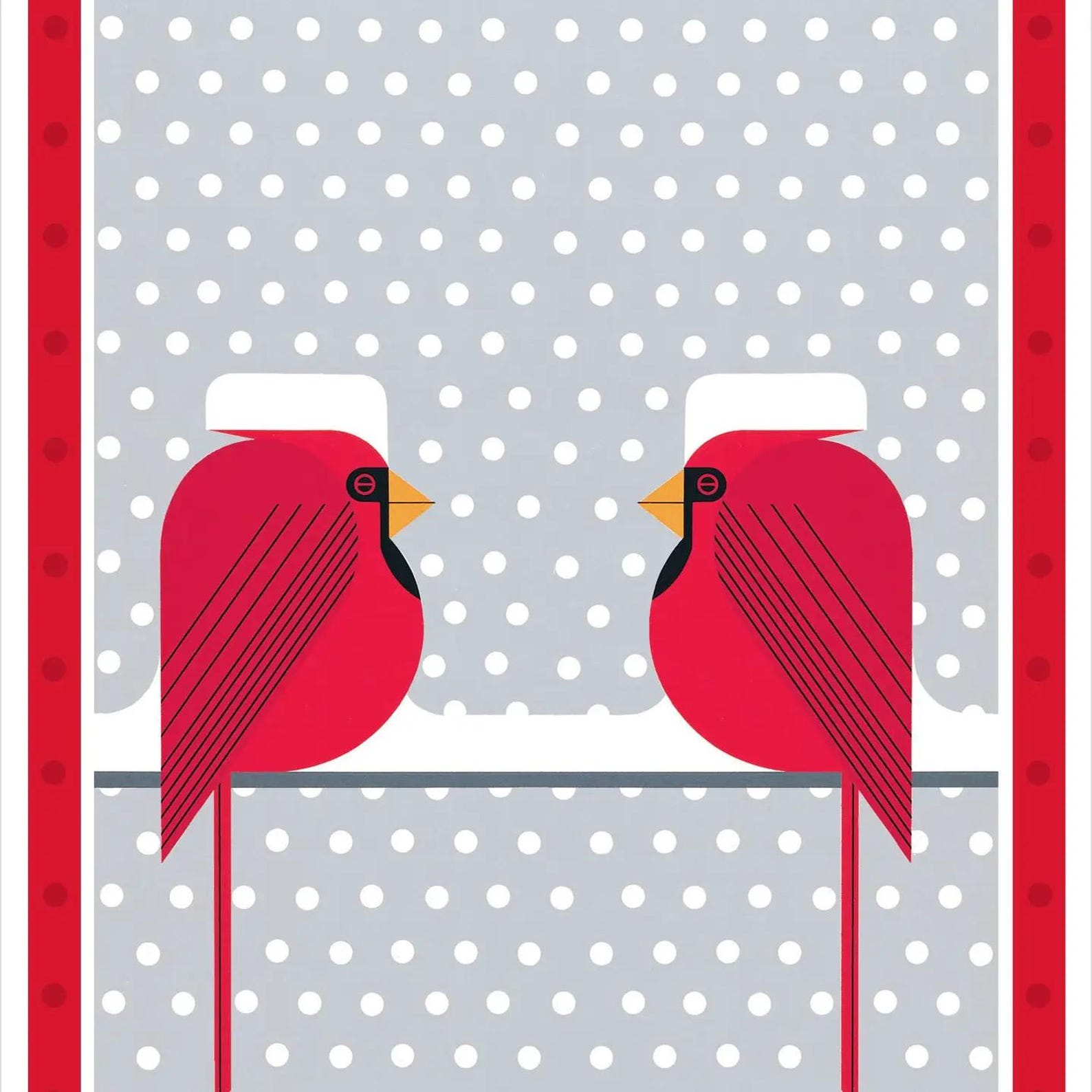 Charley Harper Cool Cardinals Holiday Cards - Mid-century Modern Boxed ...