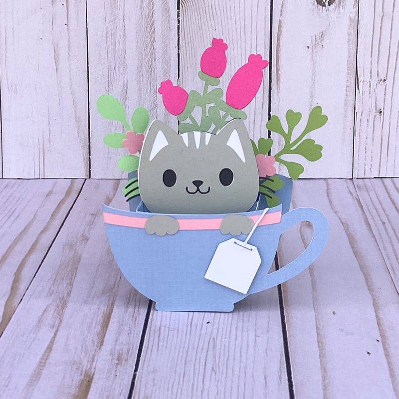 Cat Pop up Card - Etsy