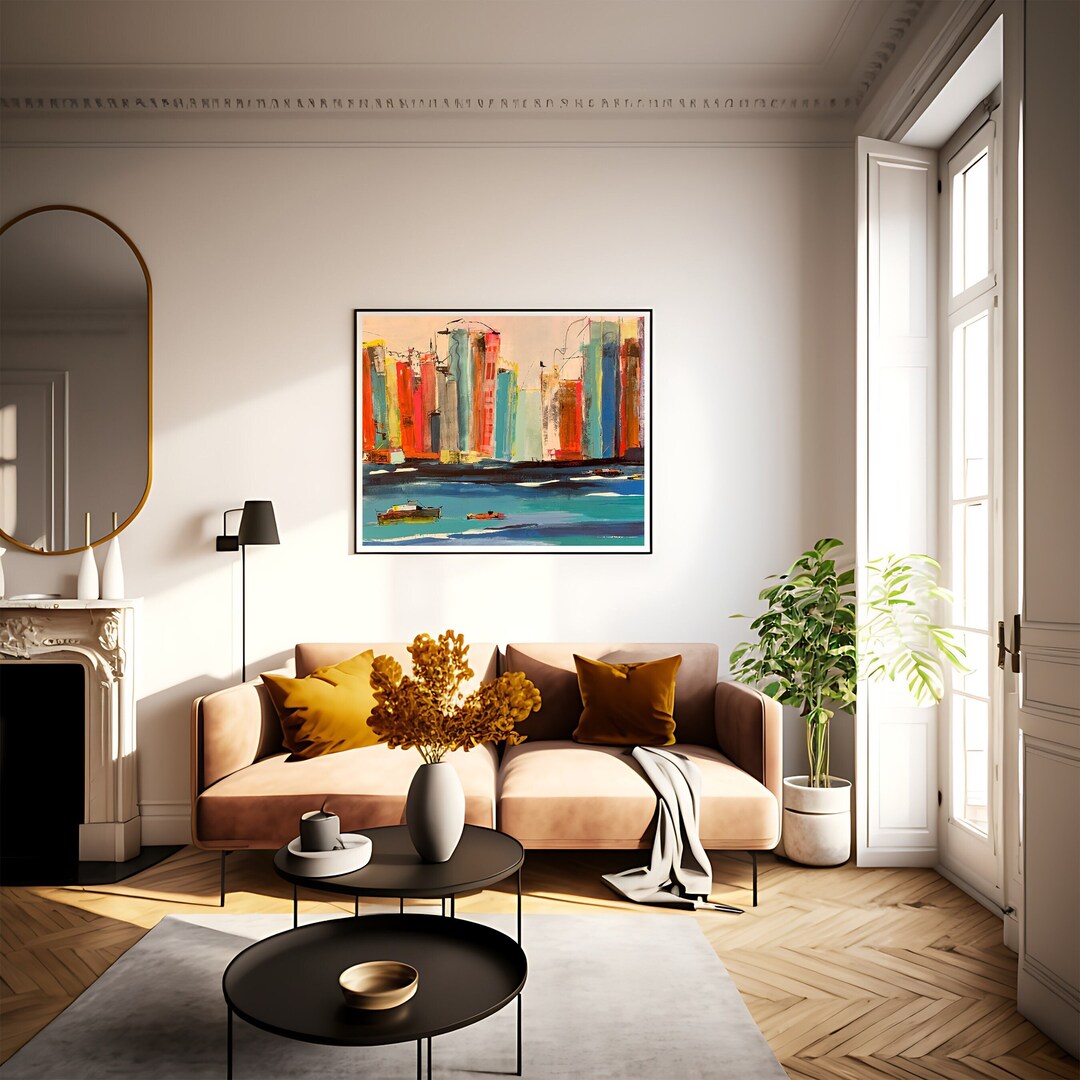 Colorful Abstract House Staging Wall Decor Colorful Canvas Wall Art ...