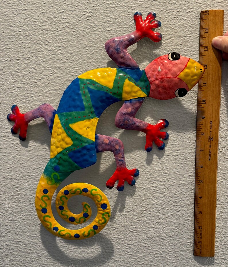 Multi-colored Metal Painted Geckos - Etsy