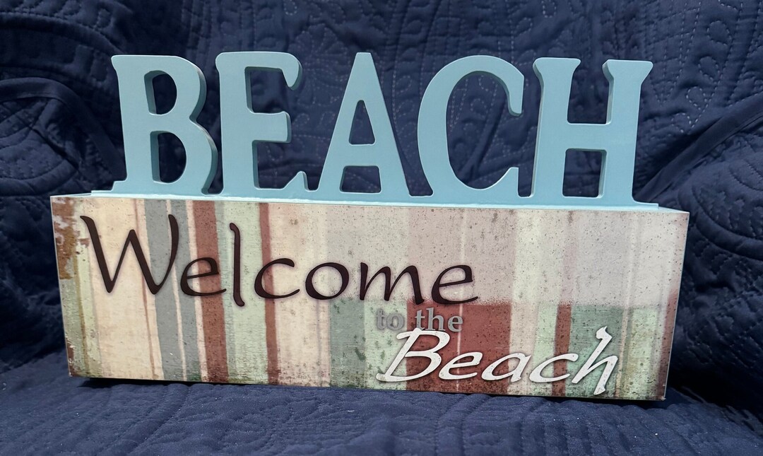 Wooden “welcome to the Beach” Storage Box - Etsy