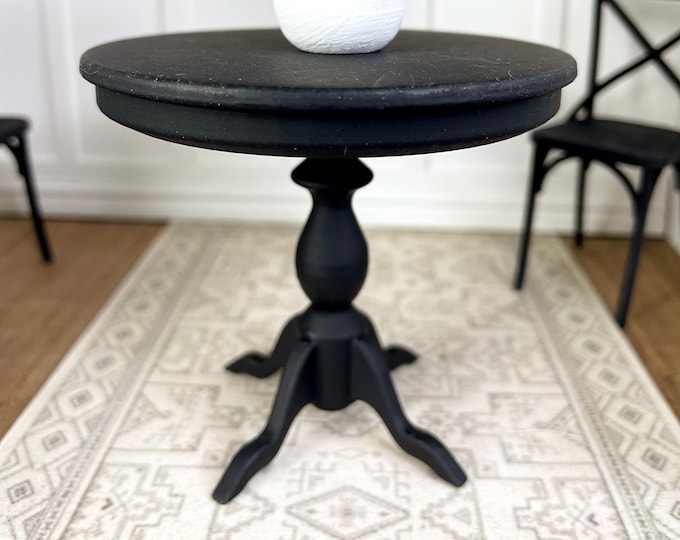 1:12 Scale Dollhouse Miniature Black Pedestal Table - Etsy
