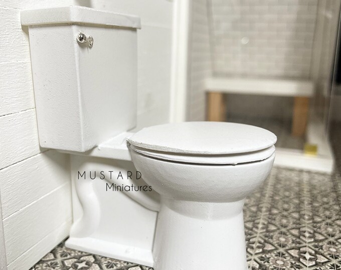 1:12 Scale Dollhouse Miniature Toilet, Modern Miniatures Toilet - Etsy