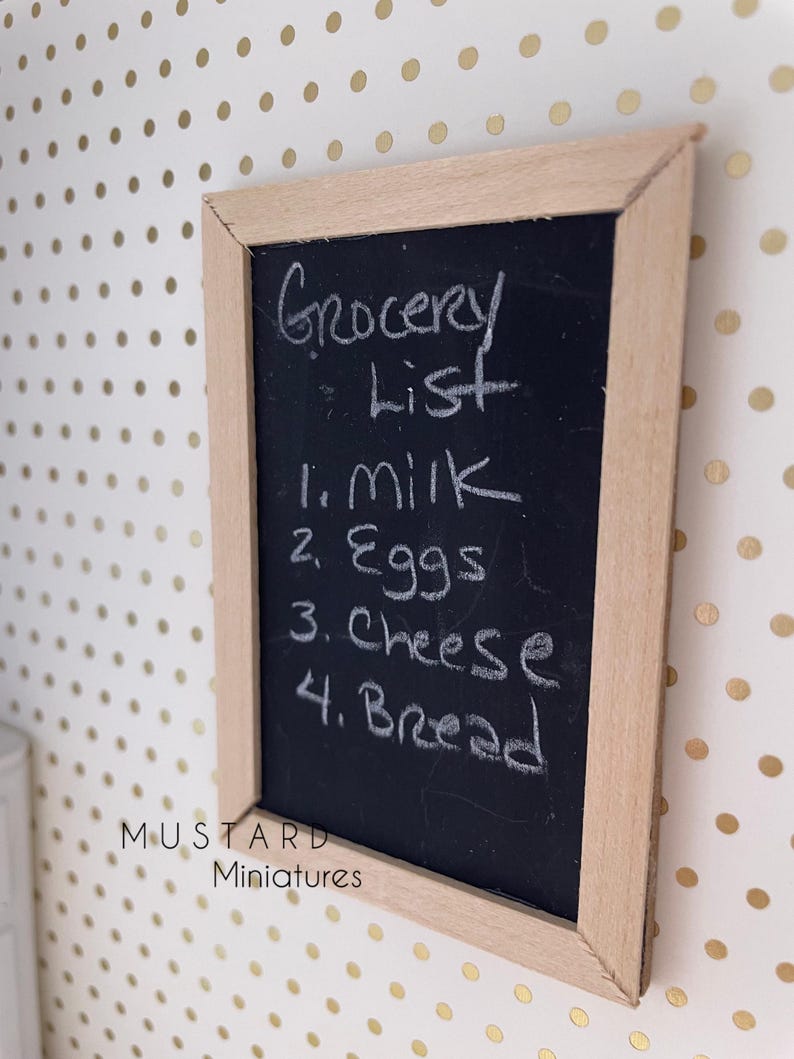 Dollhouse Chalkboard Sign With Chalk: Miniature Wall Decor - Etsy