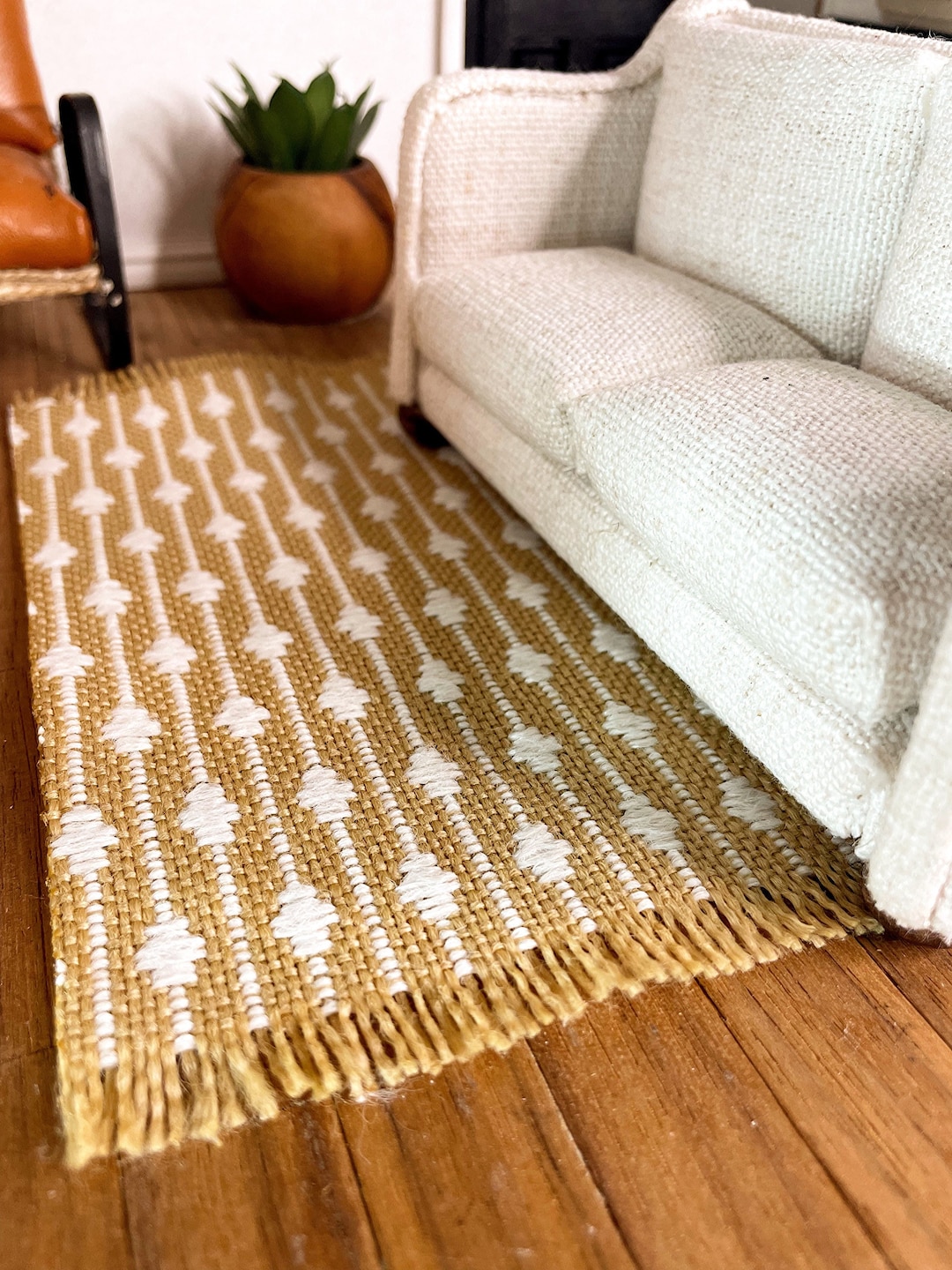 Dollhouse Area Rug, Modern Miniature Rug, Miniature Living Room Rug, 1: ...