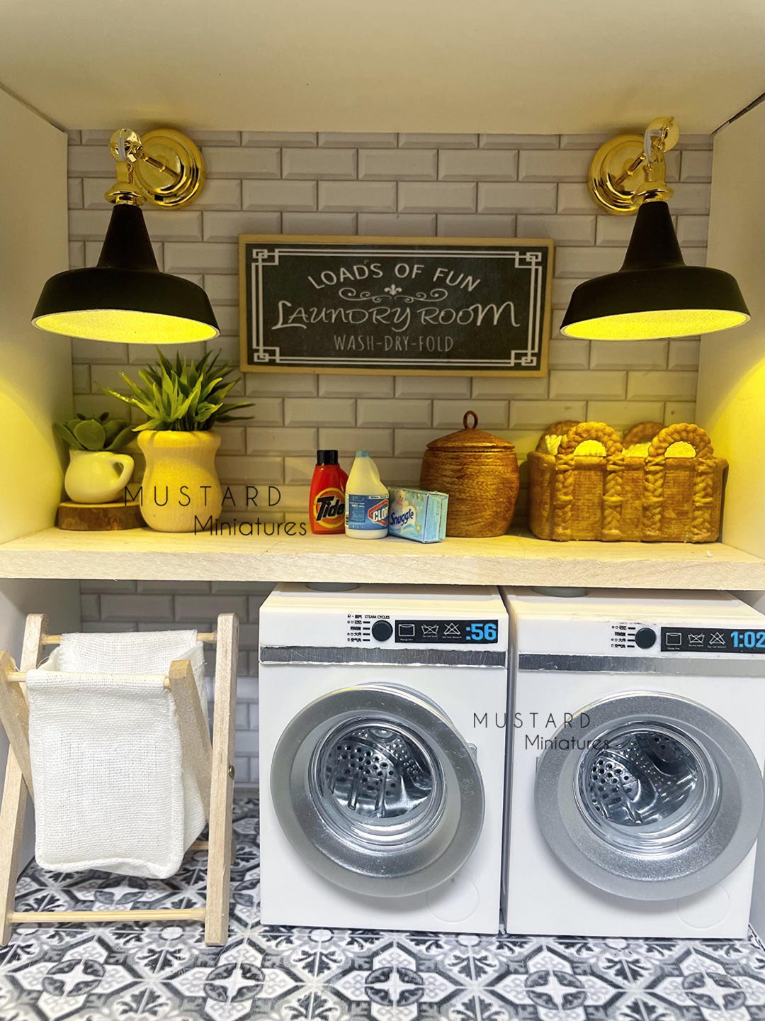 Dollhouse Laundry Room Accessories, Miniature Laundry Detergent ...