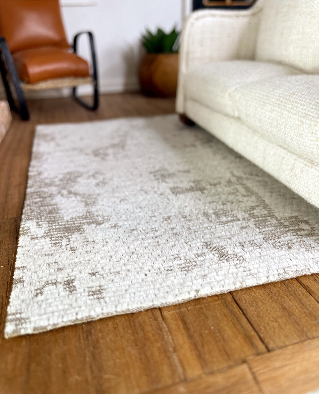 Dollhouse Area Rug, Modern Miniature Rug, Miniature Living Room Rug, 1: ...