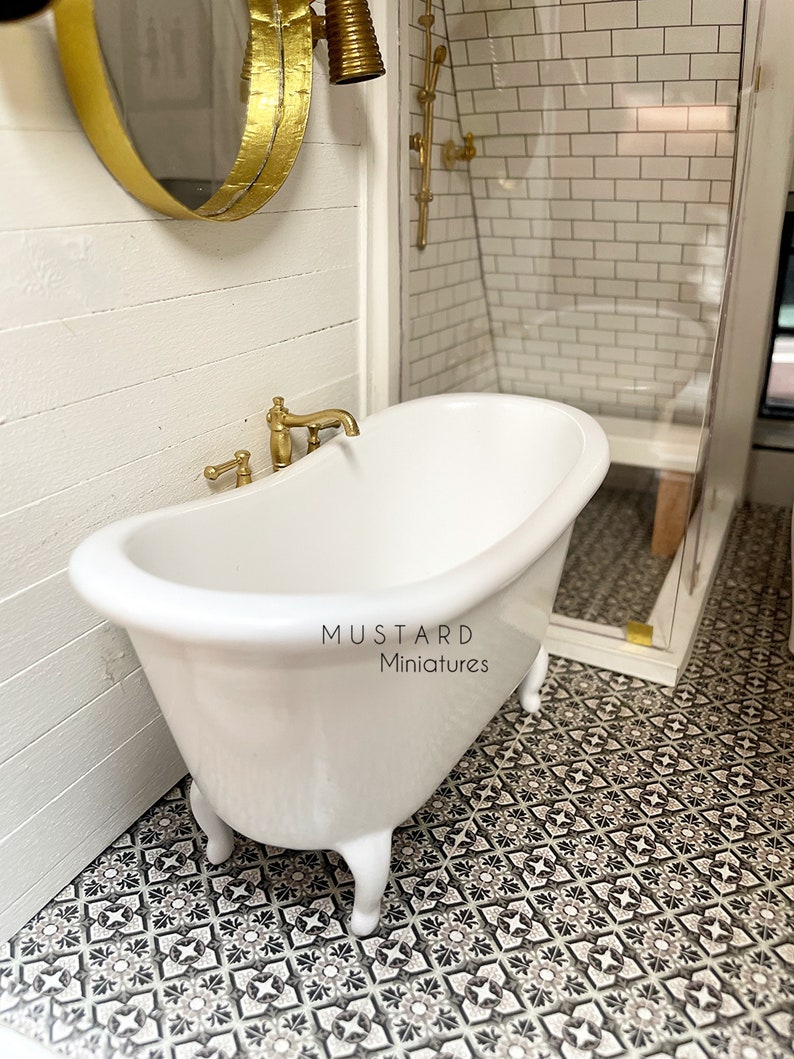 1:12 Scale Dollhouse Miniature Bath Faucet, Modern Miniatures ...