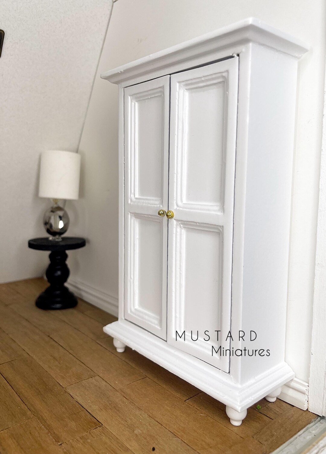 1:12 Scale Dollhouse White Wardrobe Cabinet, Dollhouse Cabinet ...