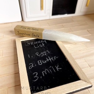 Dollhouse Chalkboard Sign With Chalk: Miniature Wall Decor - Etsy