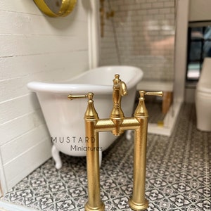 1:12 Scale Dollhouse Miniature Bath Faucet, Modern Miniatures ...