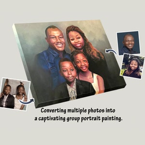 Family Portrait From Multiple Photo, Oil Color Family Portrait, DIY ...