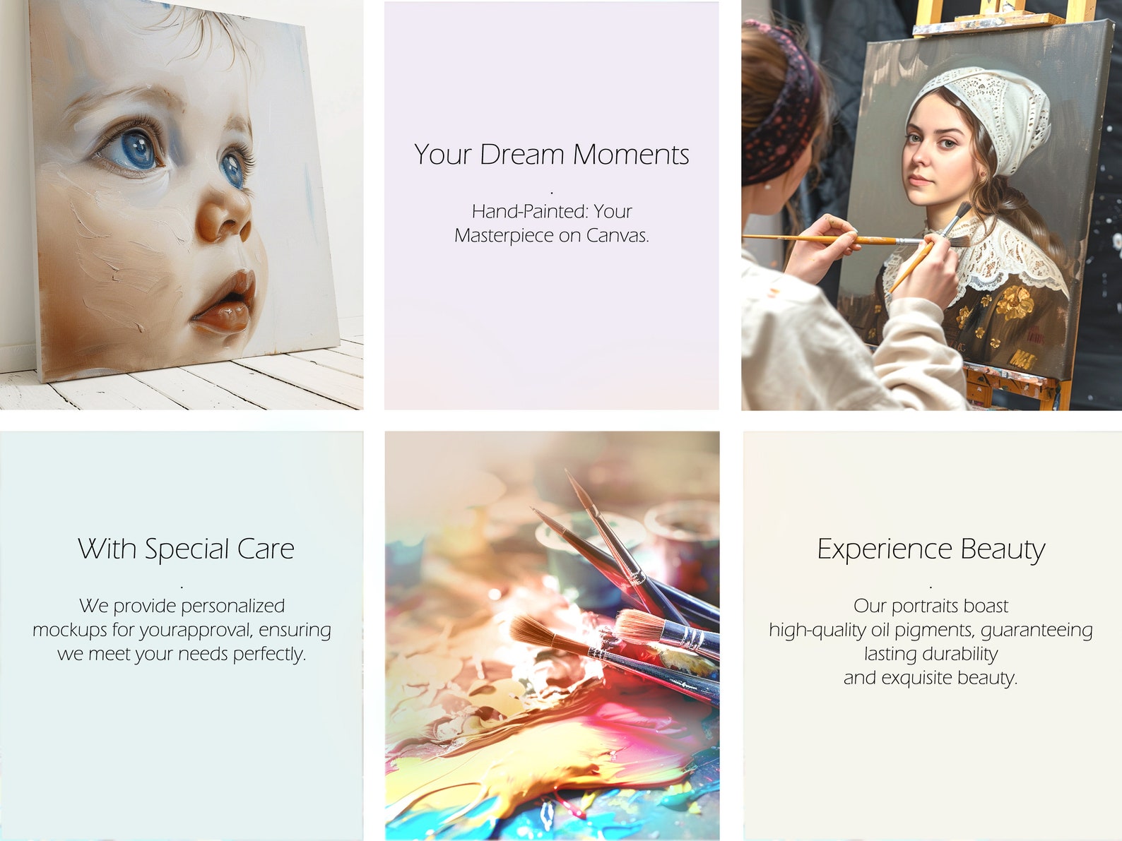 Family Portrait From Multiple Photo, Oil Color Family Portrait, DIY ...