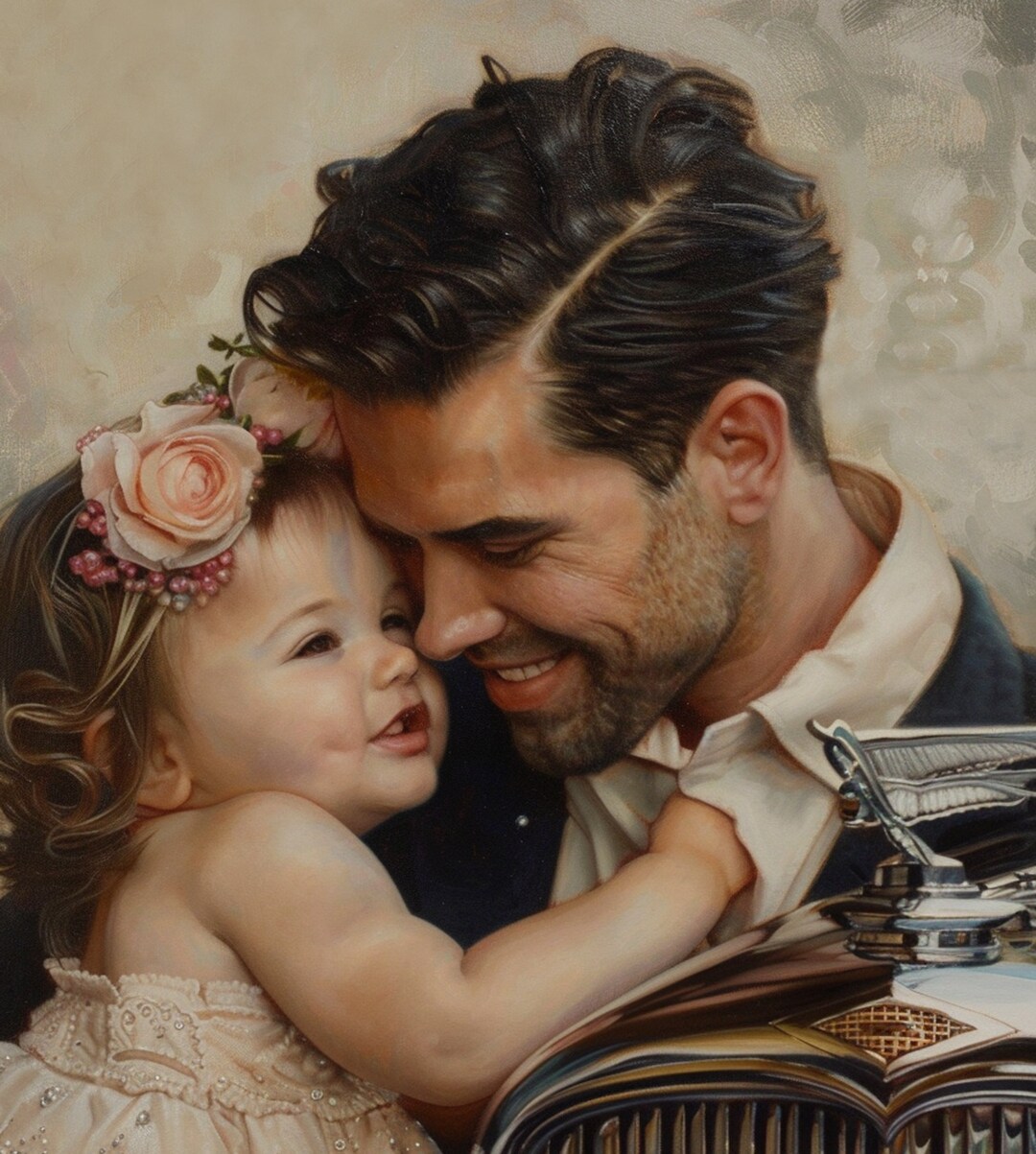 Fathers' Day Gift, Family Portrait Painting From Photo, Painting on ...