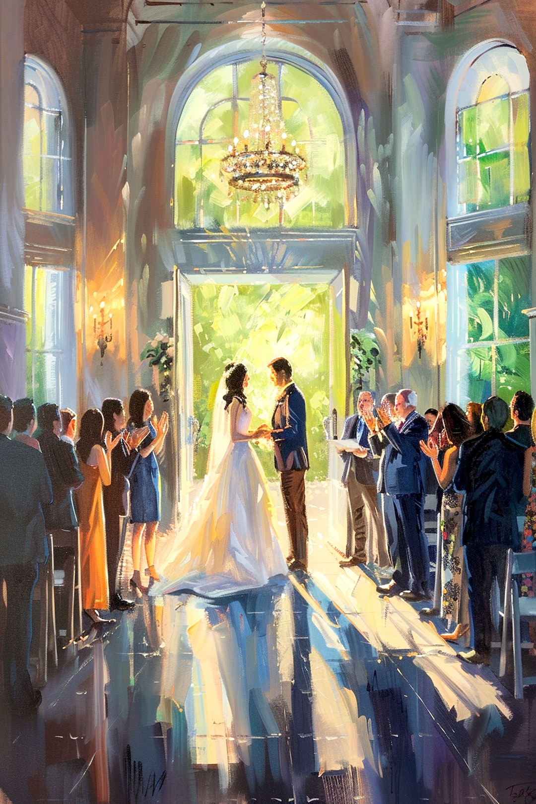 Oil Painting Original From Photo, Wedding Gift, Custom Wedding Ceremony ...