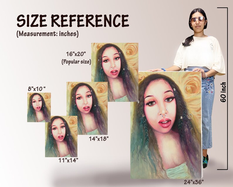 Family Portrait From Multiple Photo, Oil Color Family Portrait, DIY ...