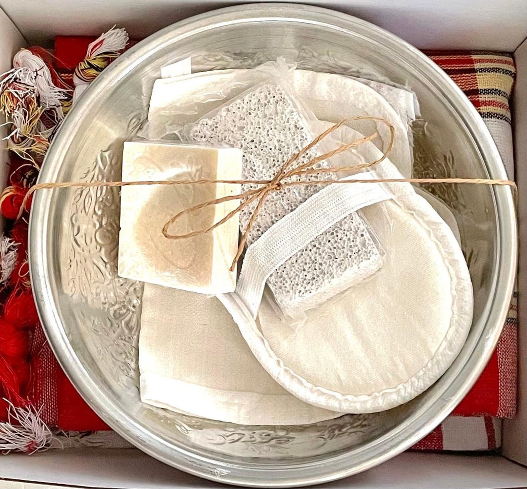Exfoliate Traditional Turkish Hammam Set Spa Gift Set Turkish Peshtemal ...