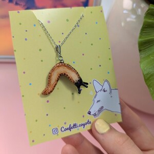 Slug Necklace, Statement Polymer Clay Necklace, Big Red Slimy Slug ...