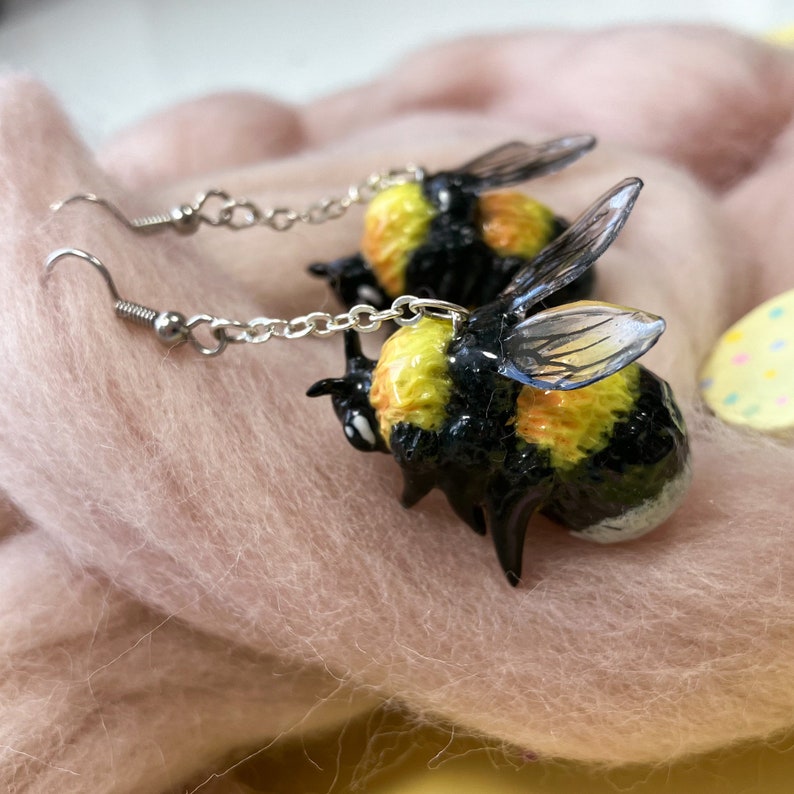 Bumblebee Dangle Earrings Insect Bee Jewelry Handmade - Etsy