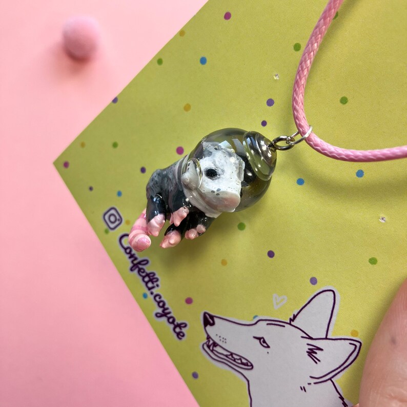 Delicate Space Possum Necklace/ Astronaut Opossum Pendant/ Meme Animal ...