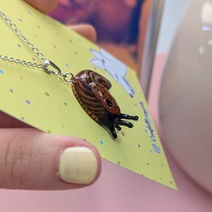 Slug Necklace, Statement Polymer Clay Necklace, Big Red Slimy Slug ...