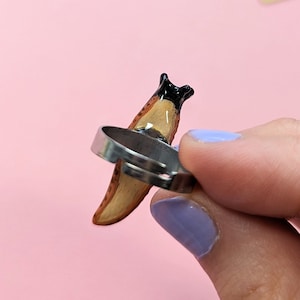 Slug Adjustable Ring/ Realistic Big Red Slug Jewellery/ Gift Plant ...