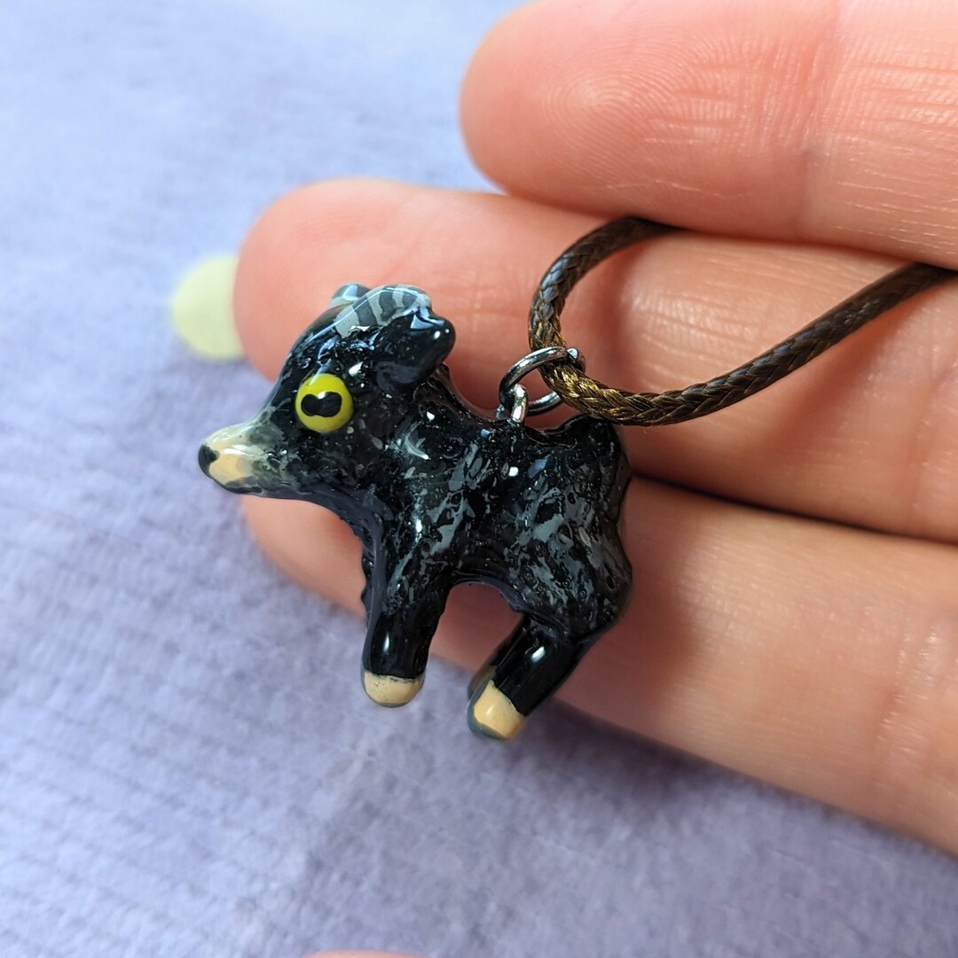 Black Goat Necklace, Goth Handmade, Witchy Statement Jewellery, Quirky ...
